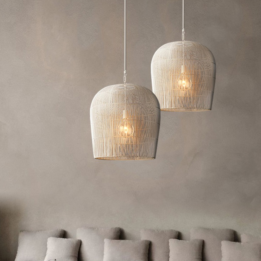 Classic Simple Rattan Can Pendant Light