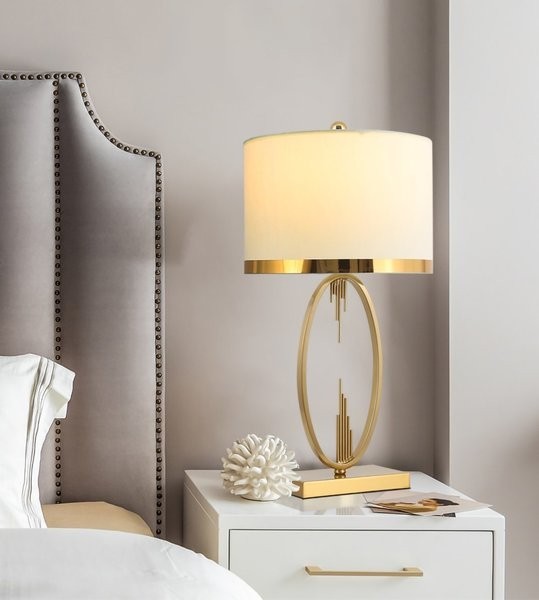 Sofian Metal Bedside Table Lamp, Modern Gold Table Lamps for Living Room